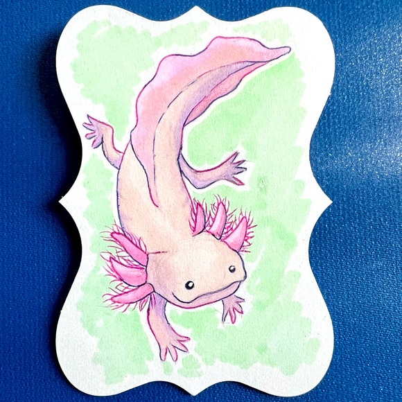 Hand Crafted | Art | Original Artist Trading Card Pink Axolotl | Poshmark